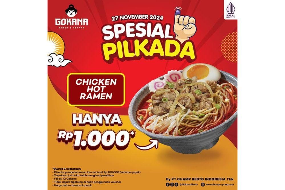 Daftar Promo Pilkada 2024 Makanan dan Minuman | FORTUNE Indonesia